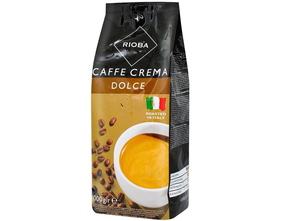 Rioba Caffe Crema Dolce zrnková káva 1kg | kavakafe.cz | Káva a kafe ...