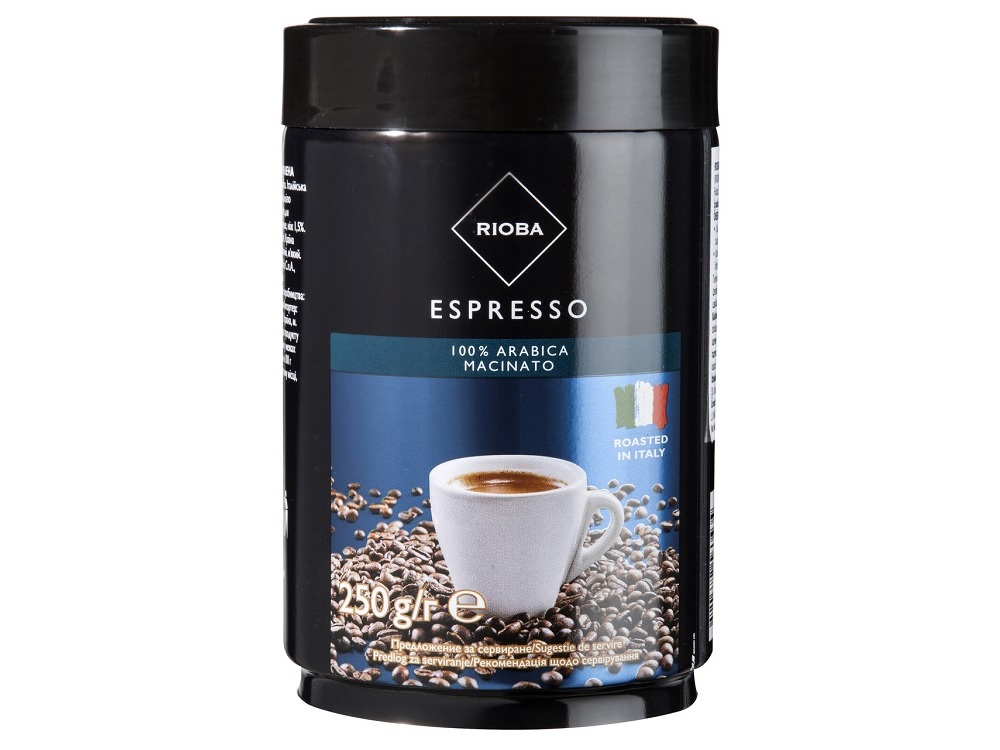 Rioba Espresso 100% Arabica mletá káva 250g | kavakafe.cz | Káva a kafe ...